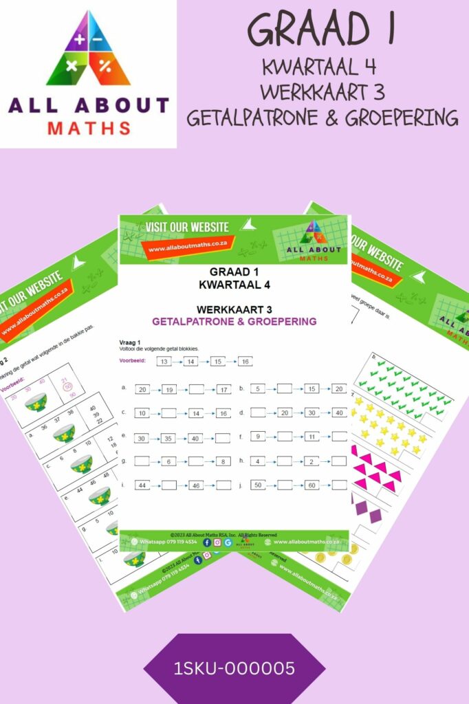 Graad 1 - Werkkaart 3: Getalpatrone & Groepering
