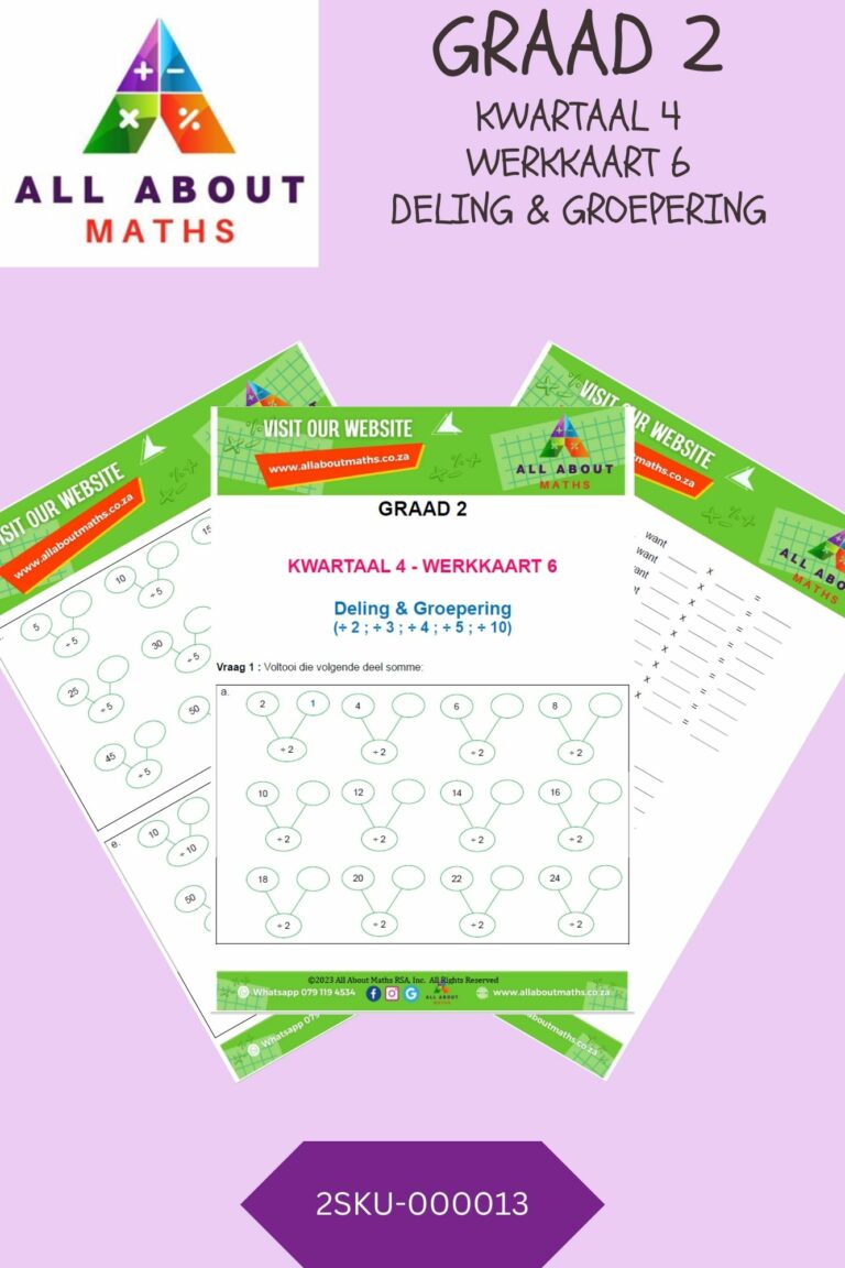 Graad 2 - Werkkaart 6: Deling & Groepering