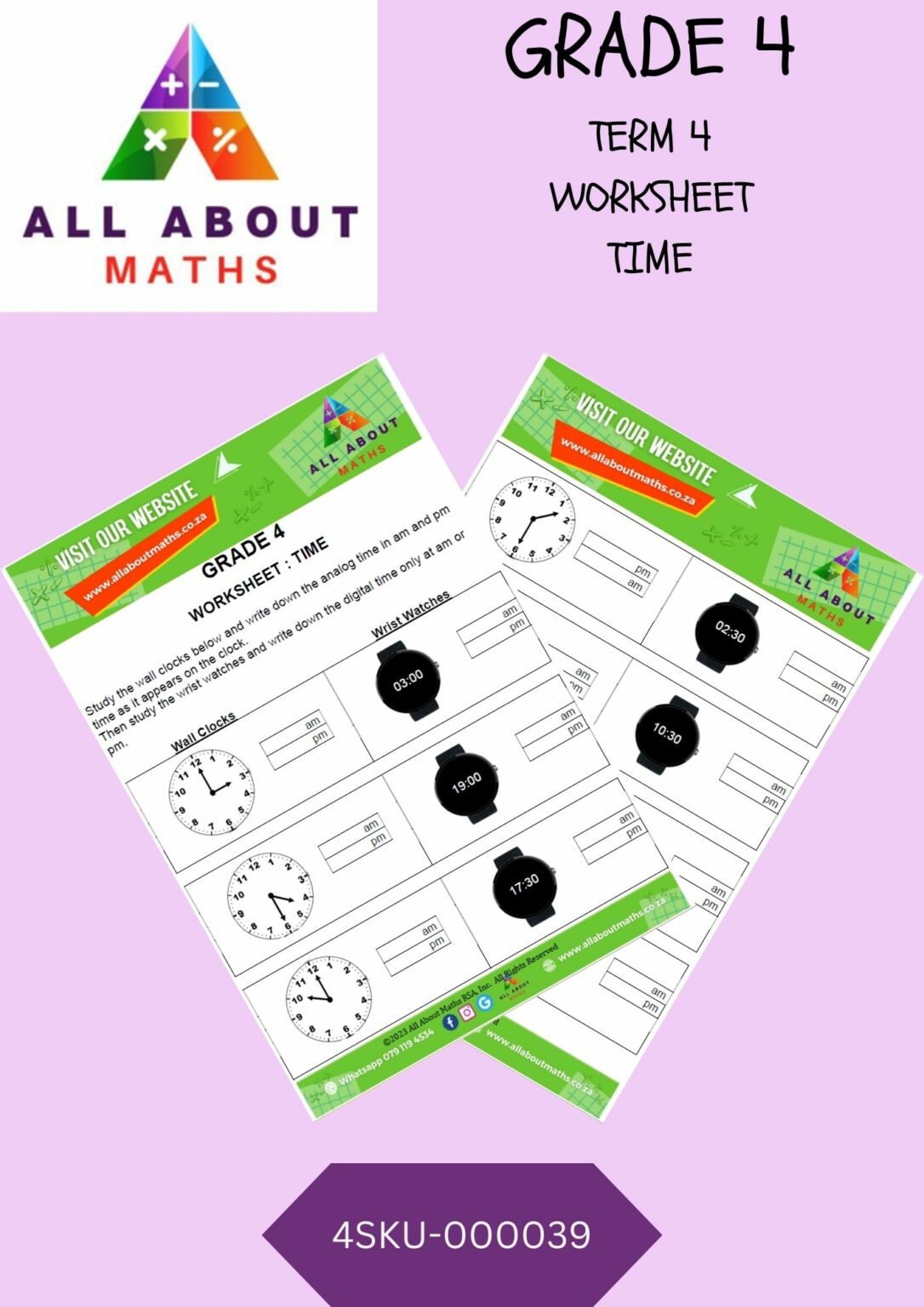 Grade 4 - Worksheet: Time