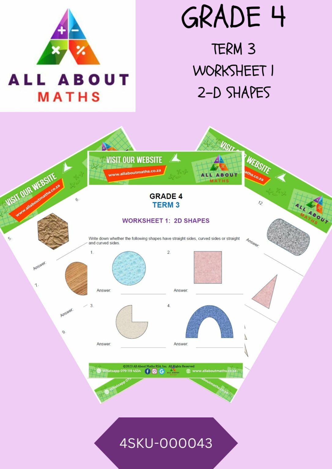 Grade 4 - Worksheet 1: 2D Shapes