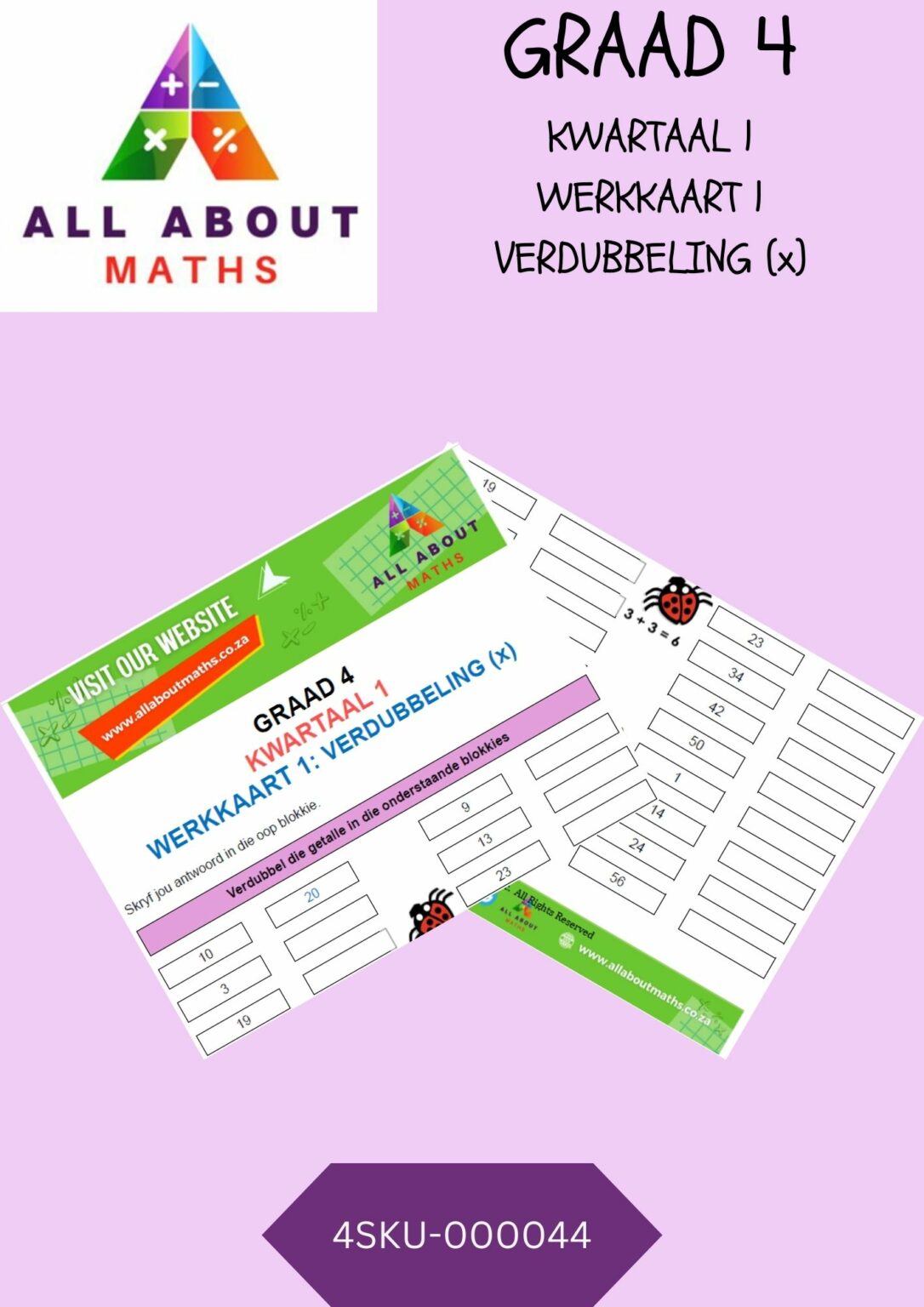 Graad 4 - Werkkaart 1: Verdubbeling