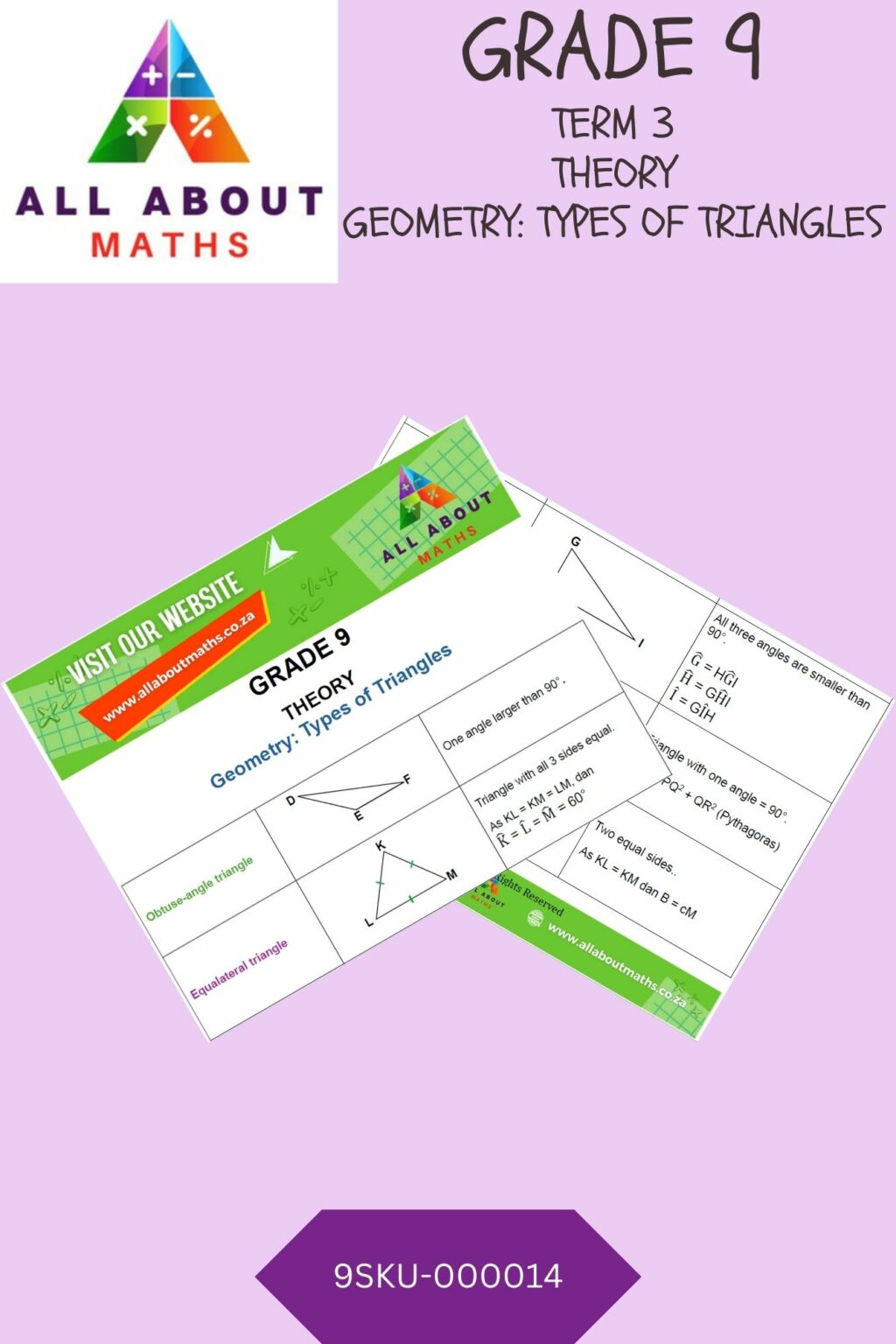 Grade 9 - Theory: Types Of Triangles