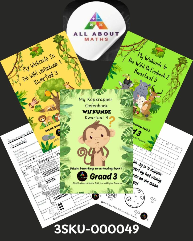 Graad 3 Wiskunde Meesterstel – Kwartaal 3 Bundel (3 In 1: Kopkrapper ...